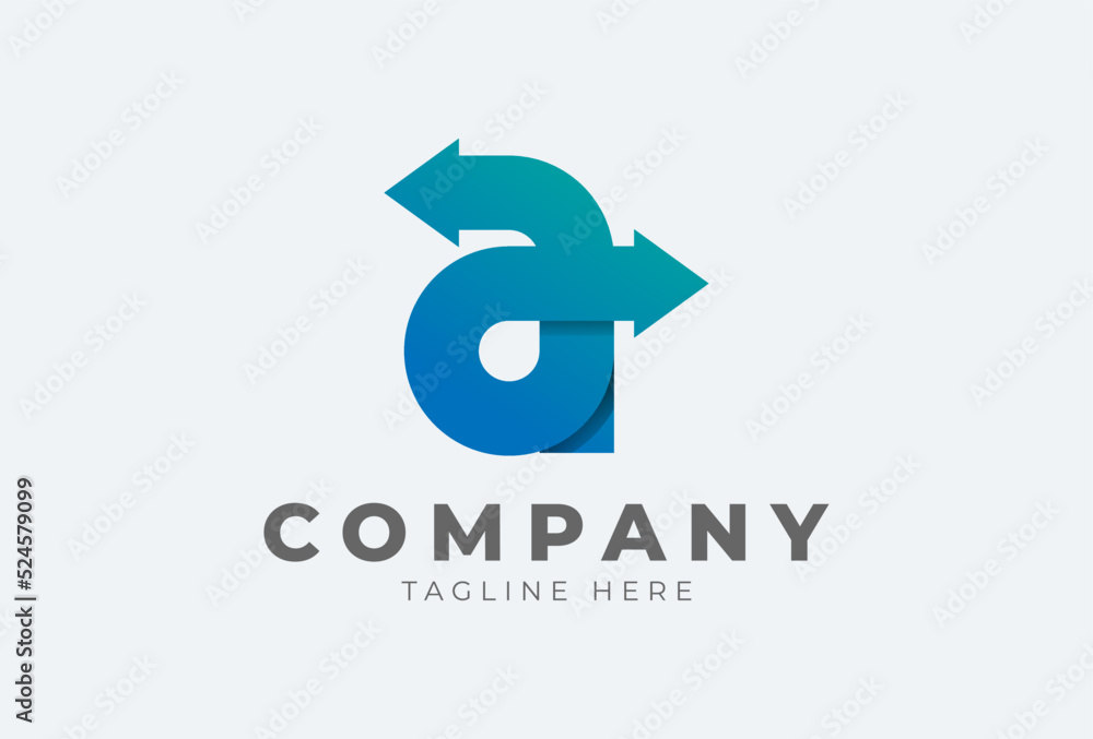 letter A arrow Gradient logo design inspiration, usable for brand and ...