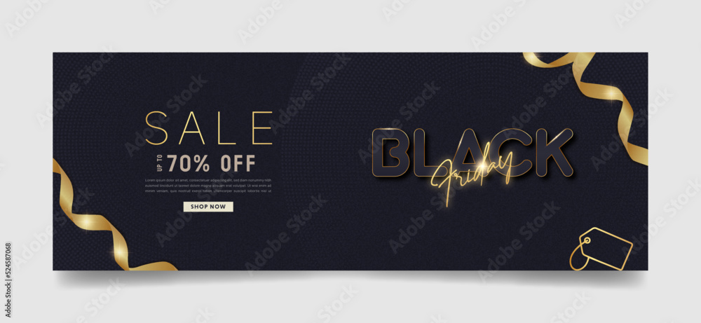 Black Friday Facebook cover, ad banner template, creative sale banners ...