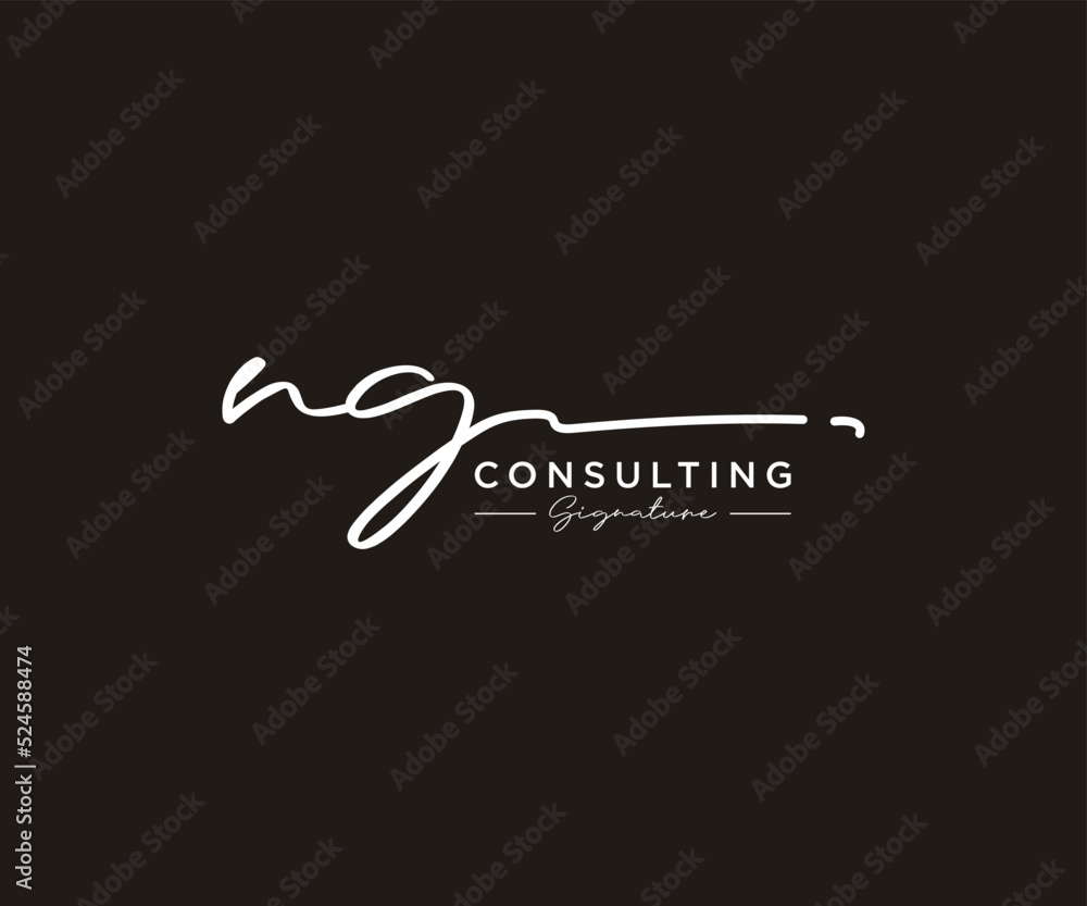Initial NG signature logo collection template vector. Hand drawn ...