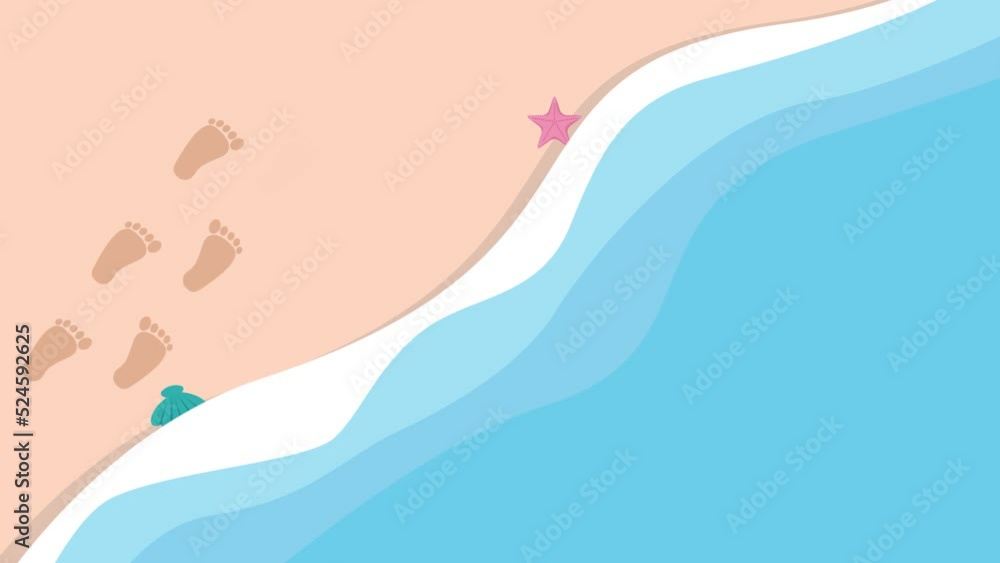 Vidéo Stock animated beach background, summer vacation background ...