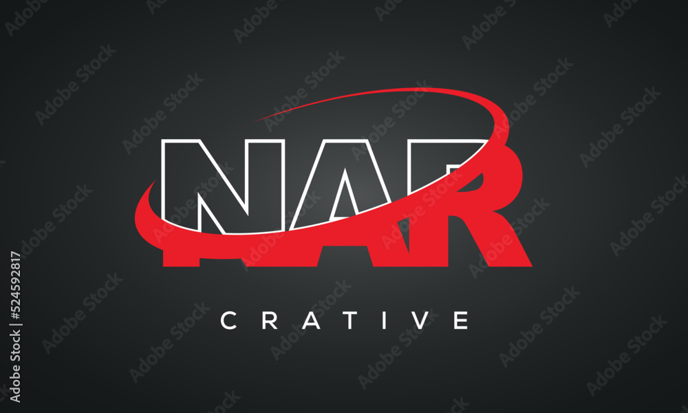NAR letters typography monogram logo , creative modern logo icon with ...