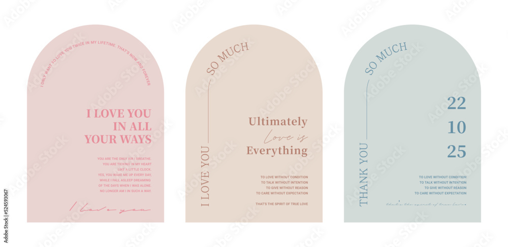 Arched simple and trendy card, invitation, panel design illustration ...