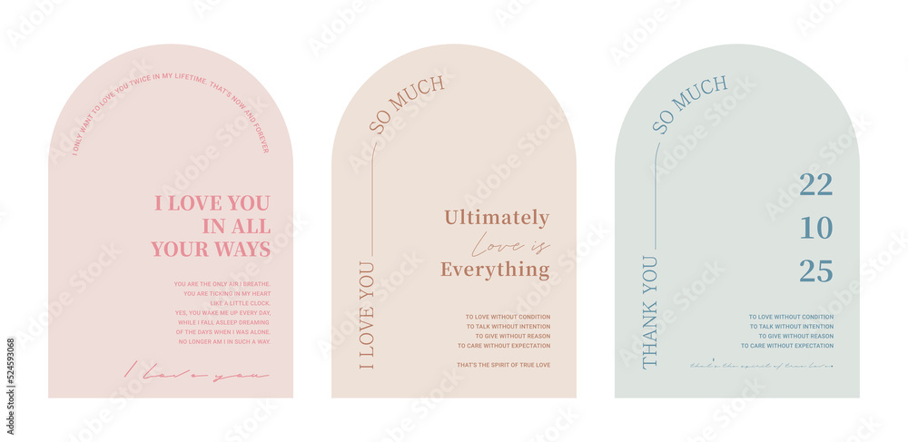 Arched simple and trendy card, invitation, panel design illustration ...