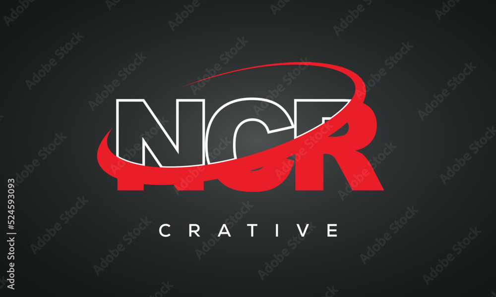 NCR letters typography monogram logo , creative modern logo icon with ...