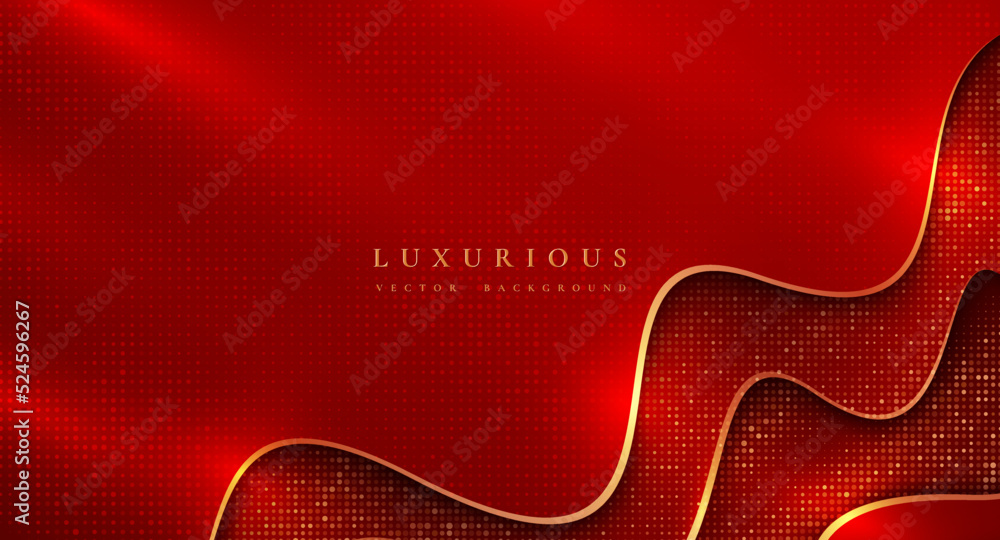 Luxury red background with shining golden lines. Elegant background ...