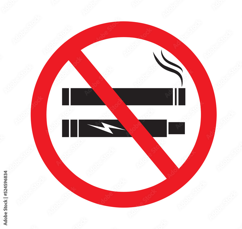 No smoking, no vaping combined sign. No smoking icon. Stock Vector ... No smoking, no vaping combined sign. No smoking icon. Stock Vector ...