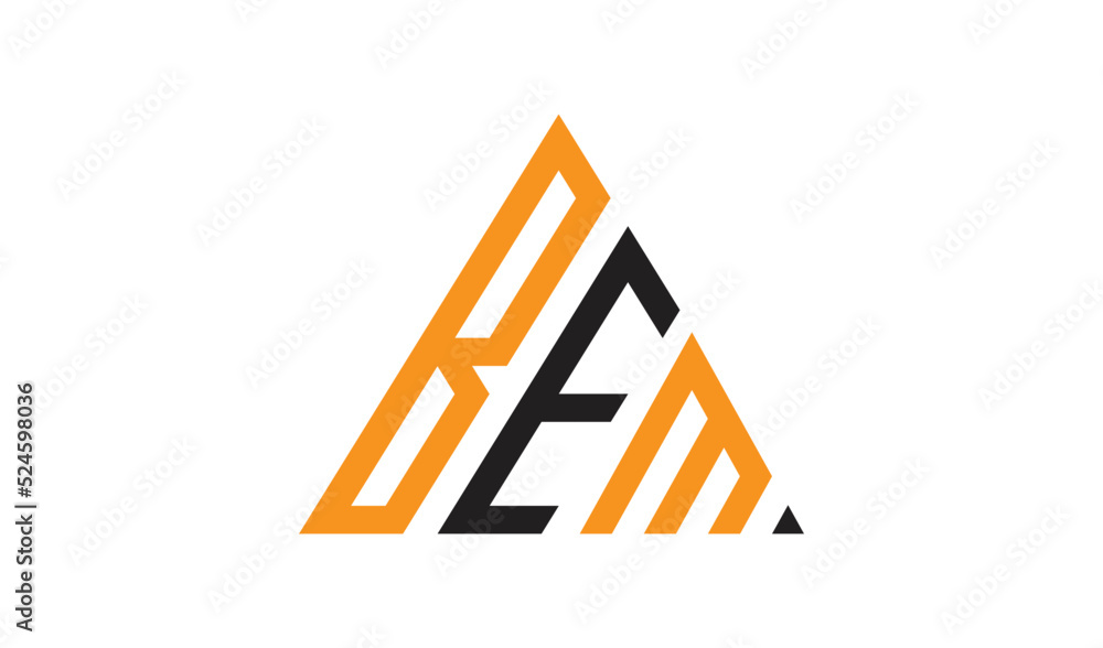 BEM triangle, letter logo design, BEM triangle logo design monogram ...