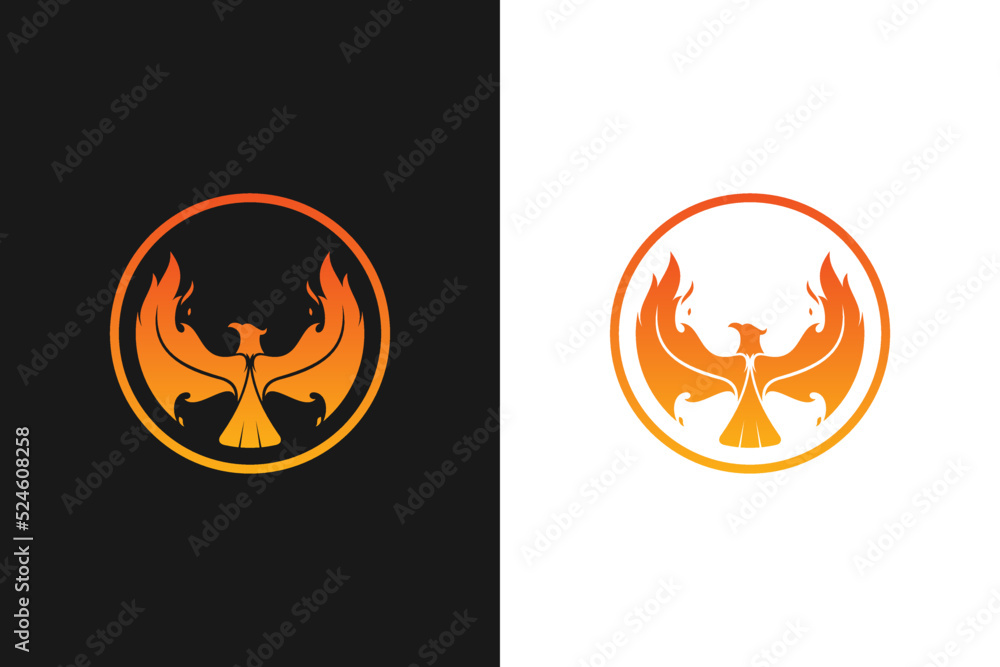 Fire Phoenix logo Stock Vector | Adobe Stock