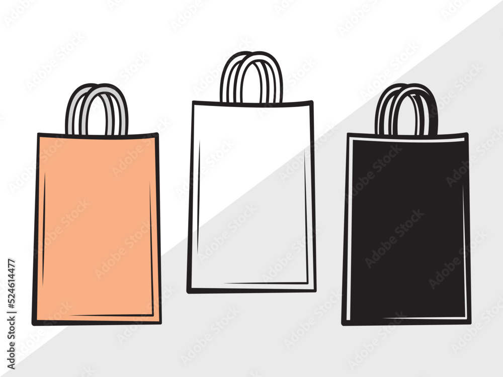 Paper Bag Clipart SVG, Paper Bag Svg, Bag Svg, Hand Bag Svg, Shopping ...