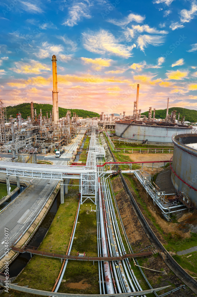 Oil Refinery Gas Chemical Equipment Prodiction import export Concept ...