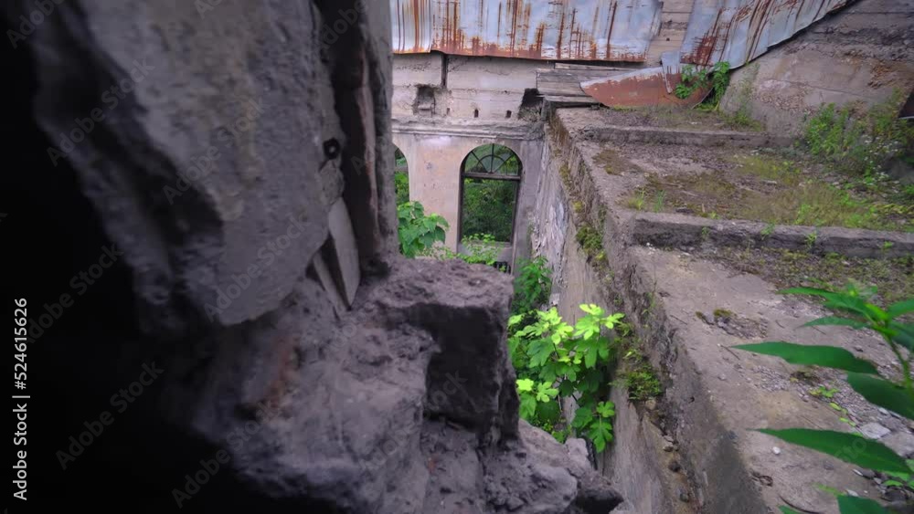 Detail of abandoned Soviet sanatorium Medea in Tskaltubo, Georgia ...
