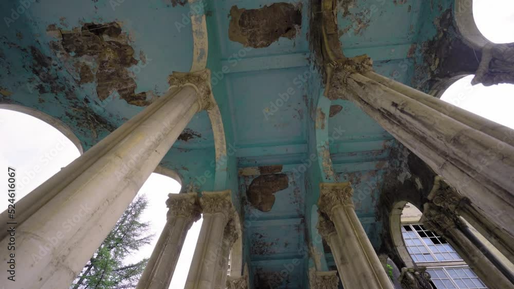 Detail of abandoned Soviet sanatorium Medea in Tskaltubo, Georgia ...