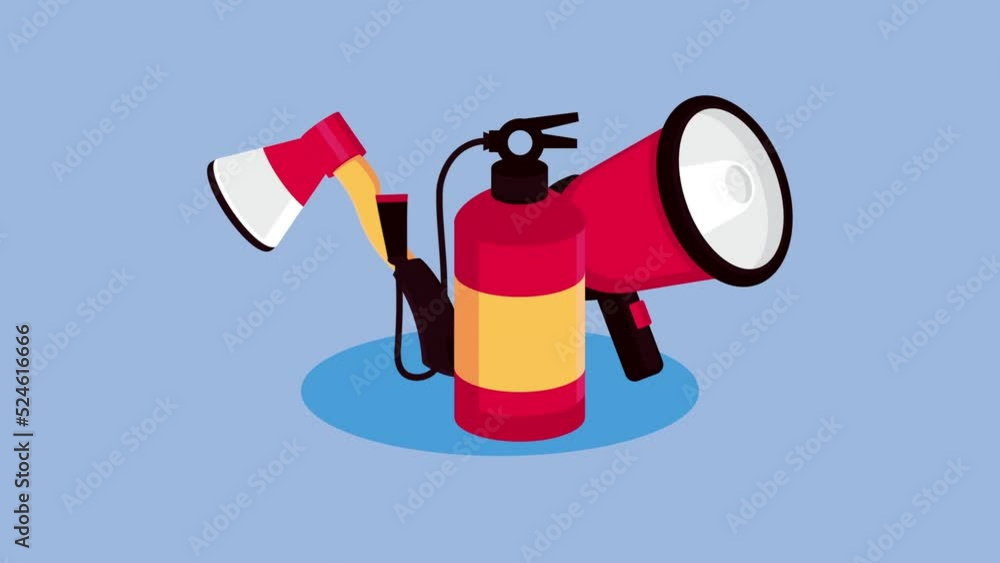 city emergency service with extinguisher animation Stock Video | Adobe ...