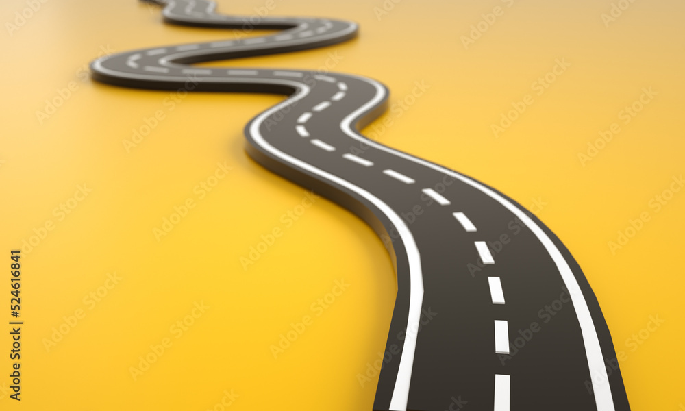 Winding road infographics and map location pin background Stock ...