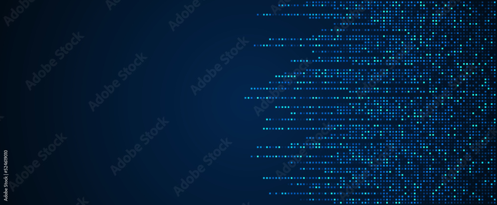 Digital technology background. Digital data square blue pattern pixel ...