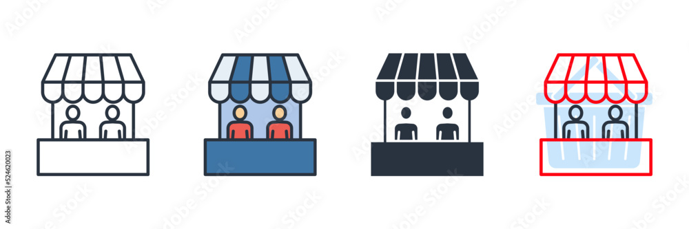 food court icon logo vector illustration. Cafe Restaurant symbol ...