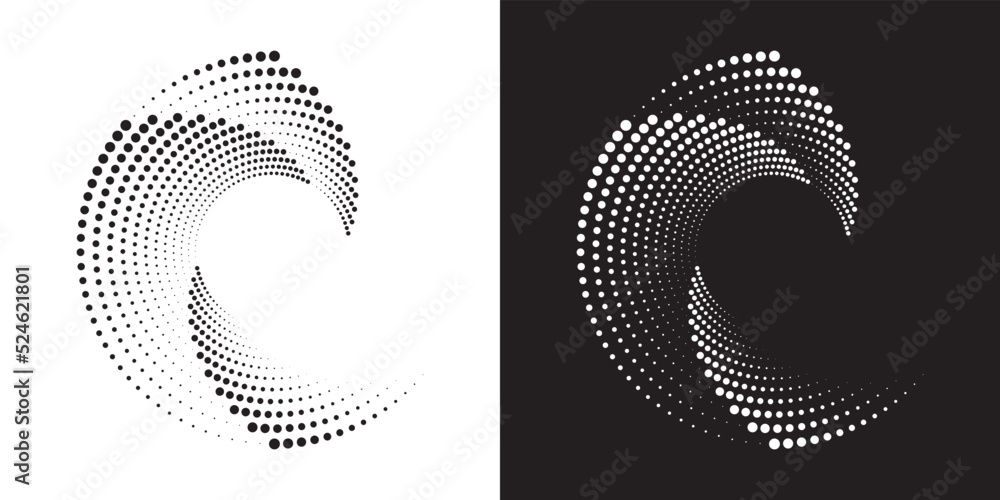 Halftone circle dotted frame circularly distributed. Abstract dots logo ... Halftone circle dotted frame circularly distributed. Abstract dots logo ...