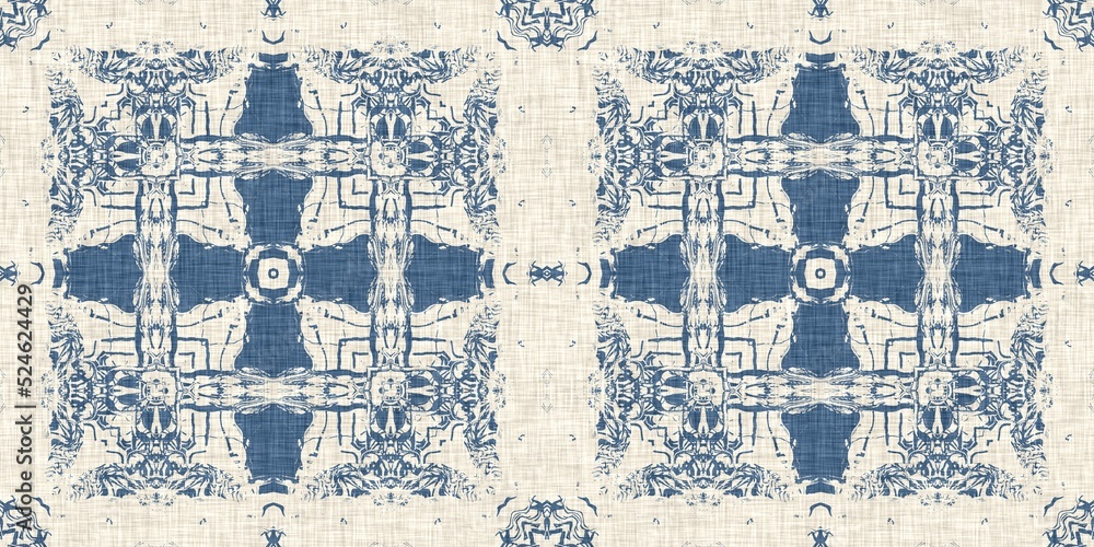 French blue quilted printed fabric border pattern for shabby chic home ...