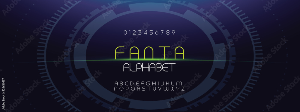 Vektorová grafika „FANTA Futuristic ancient modern techno sci fi ...