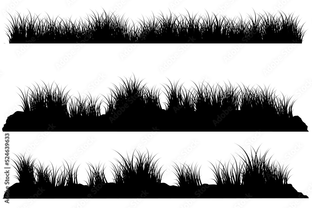 grass silhouette Stock Vector | Adobe Stock