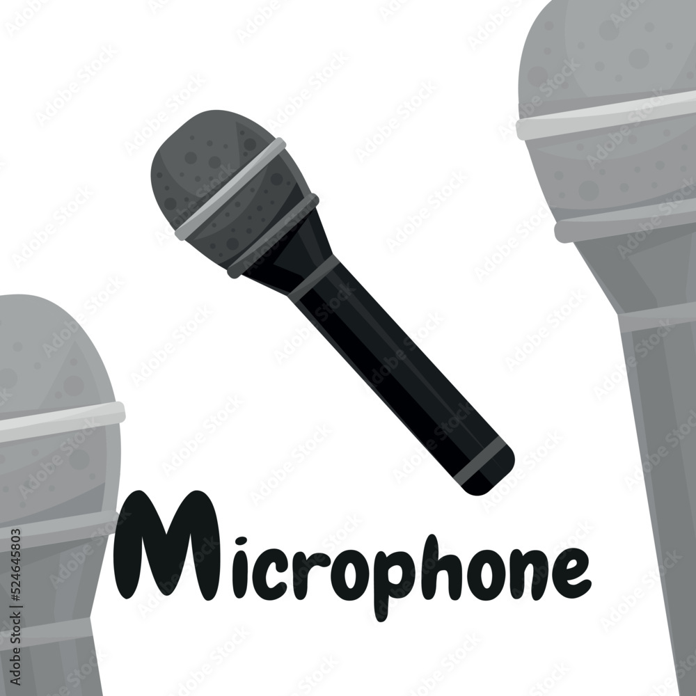 Children's card for learning the alphabet with the letter m ...