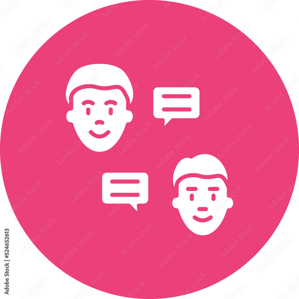 Talking Glyph Circle Background Icon Stock Vector | Adobe Stock