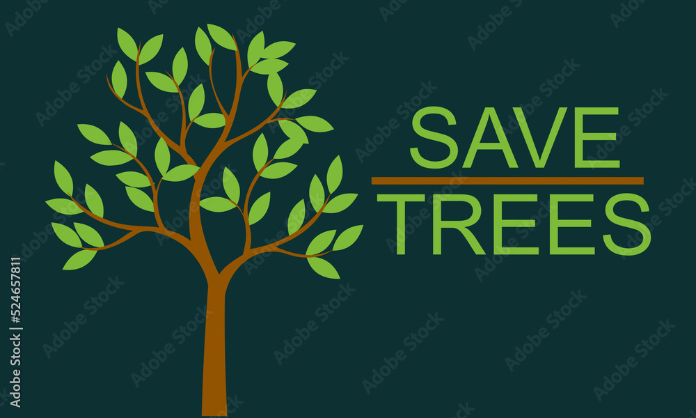 Save tree vector logo design template for poster, banner, flyer. Stock ...
