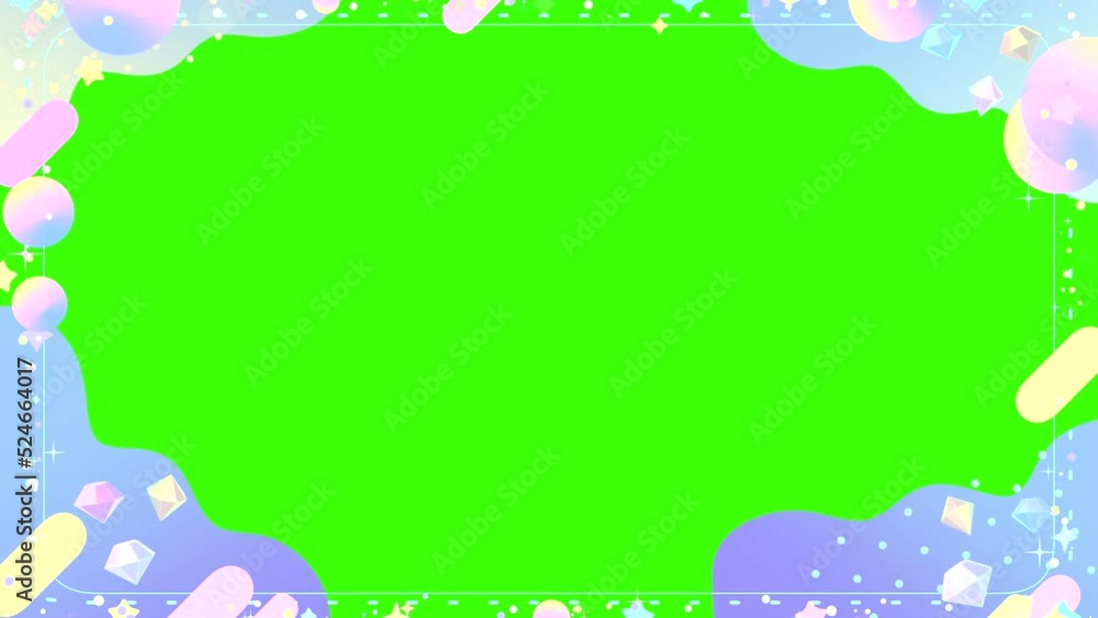 Looped isolated soft pastel gradient frame with bling bling diamonds on ...