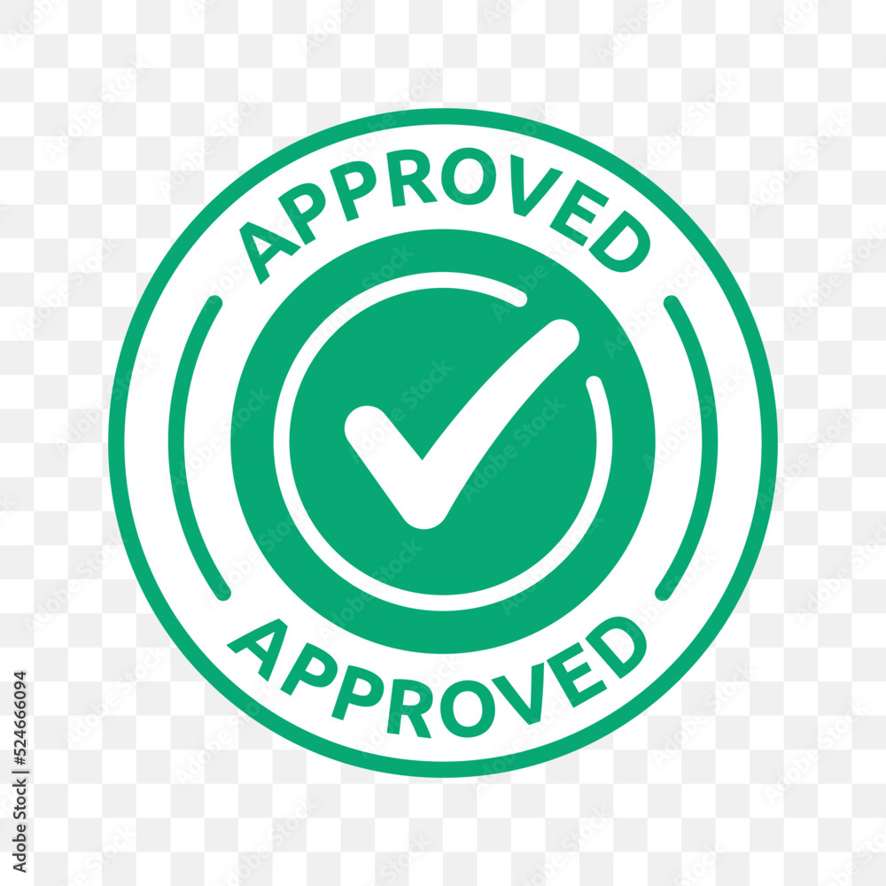 Approved stamp seal isolated on transparent background. Stock Vector ...