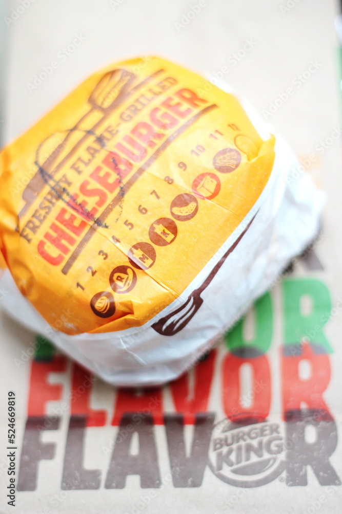 Bangkok, Thailand - 30 November 2021: Burger King's Cheeseburger Wrap ...