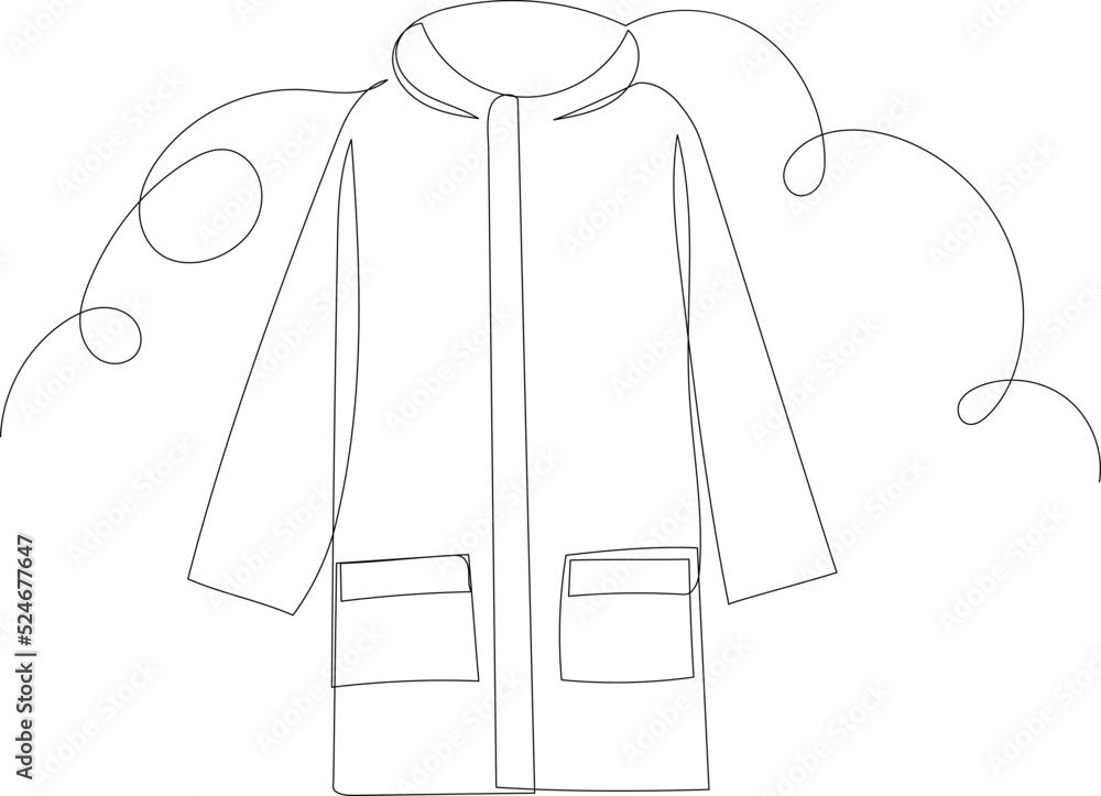 raincoat drawing by one continuous line Stock Vector | Adobe Stock