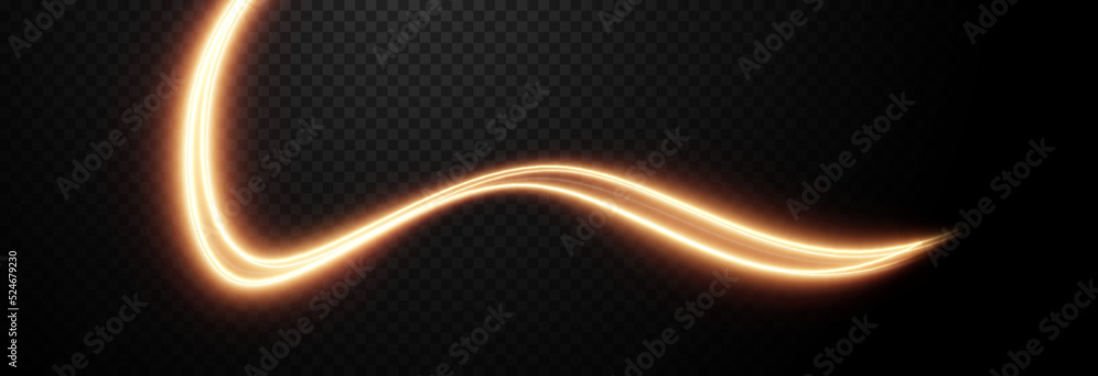 Vector glowing lines of light on an isolated transparent background ...