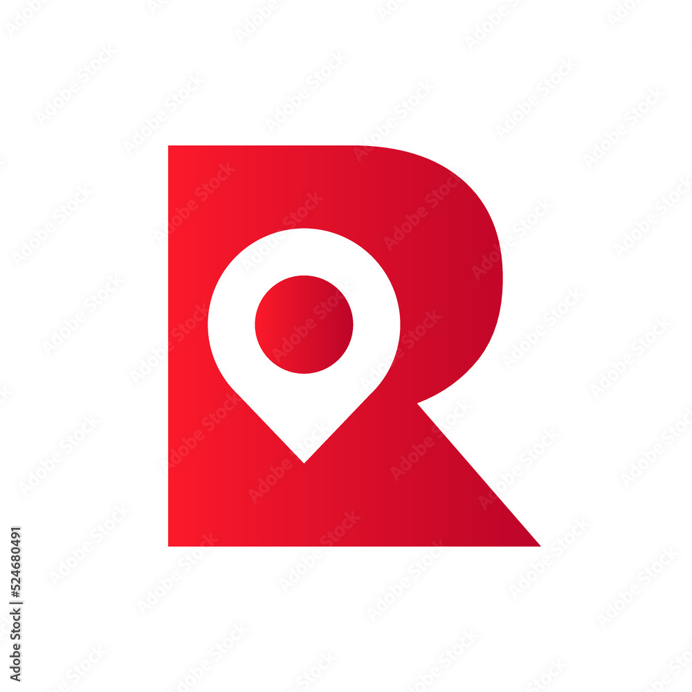Letter R Location Logo Design Sign. Location Icon Concept With Alphabet ...