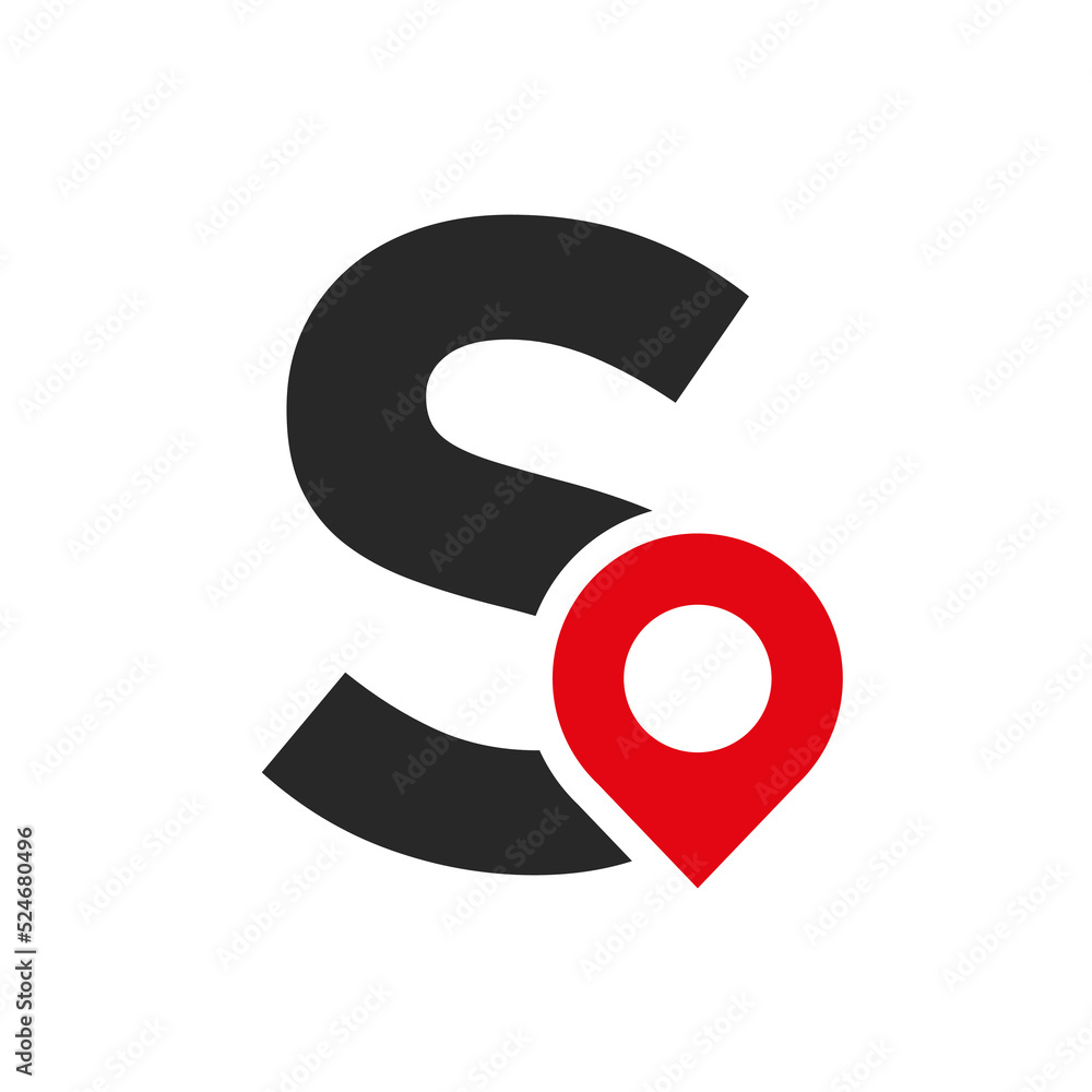 Letter S Location Logo Design Sign. Location Icon Concept With Alphabet ...