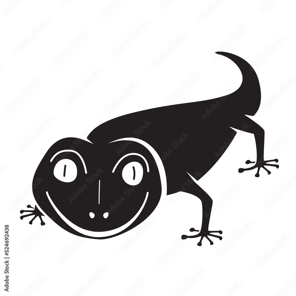 Cartoon house lizard isolated on white background. Stock Vector | Adobe ...
