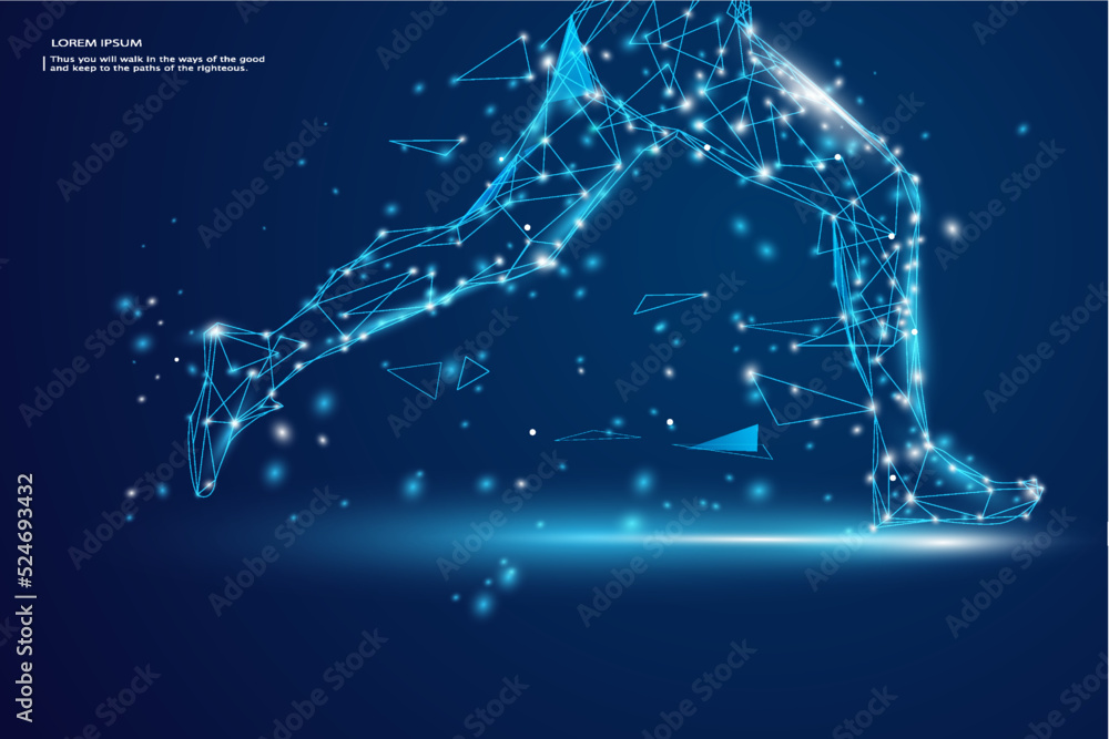 Running Man, Network connection turned into, vector illustration. Stock ...