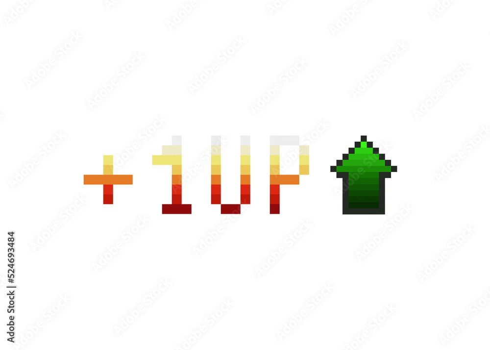 A retro vintage 8-bit style video game screen illustration, with the ...