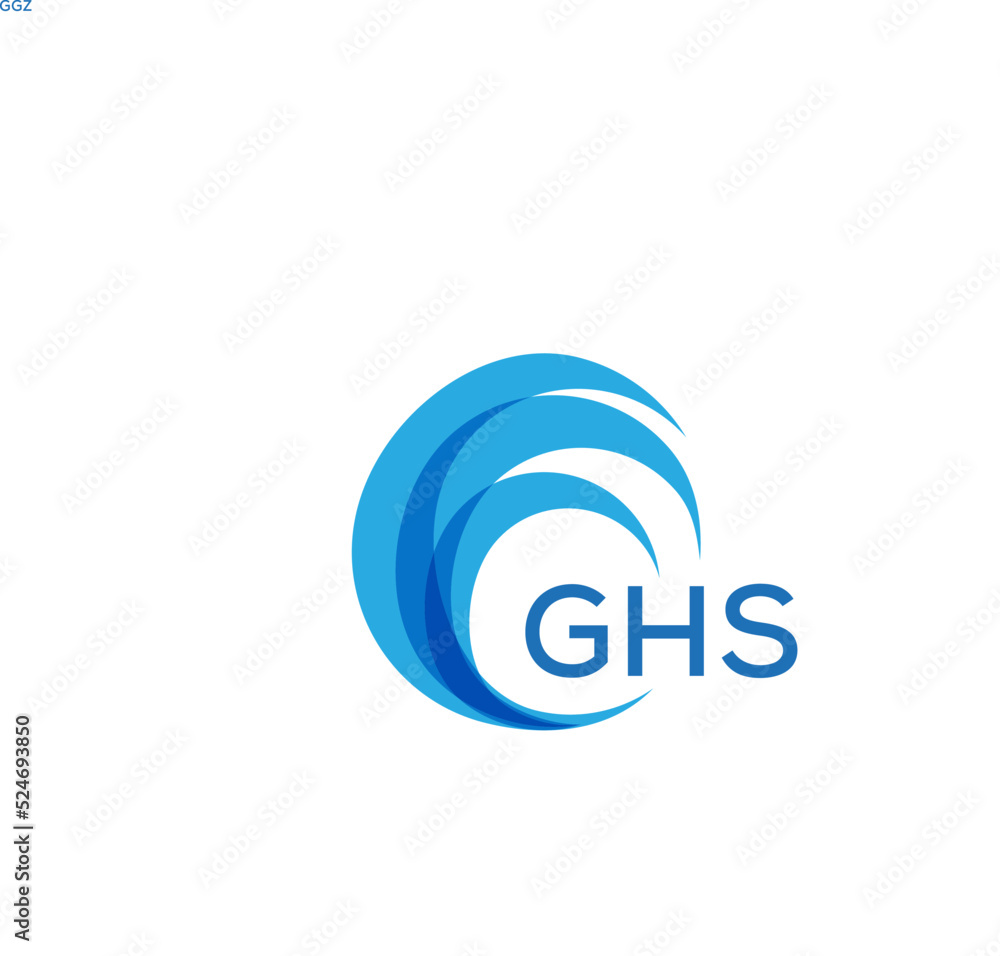 GHS letter logo. GHS blue image on white background. GHS Monogram logo design for entrepreneur ...