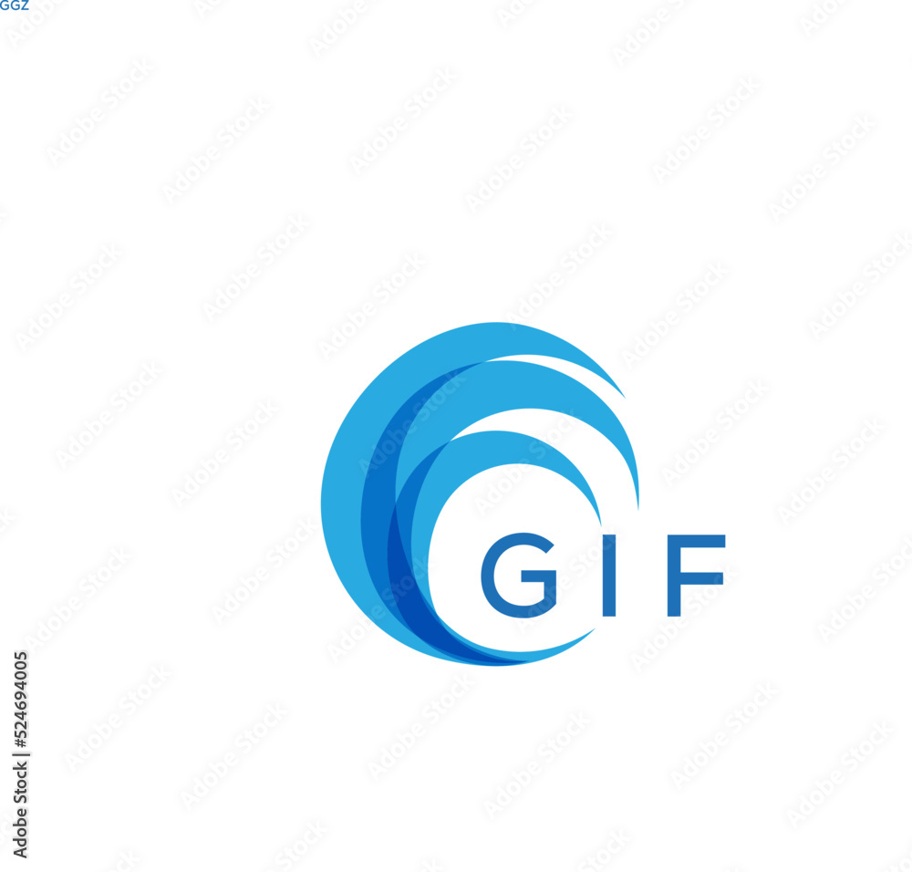 GIF letter logo. GIF blue image on white background. GIF Monogram logo ...