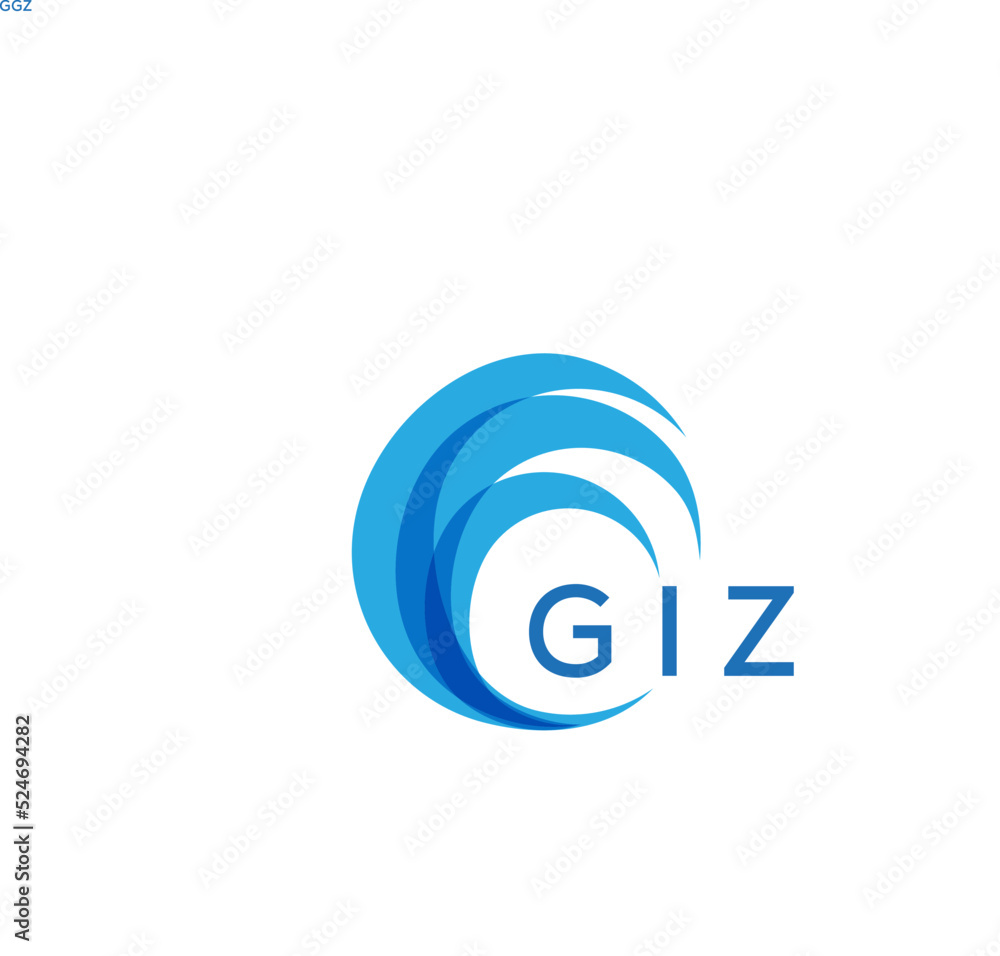 GIZ letter logo. GIZ blue image on white background. GIZ Monogram logo ...