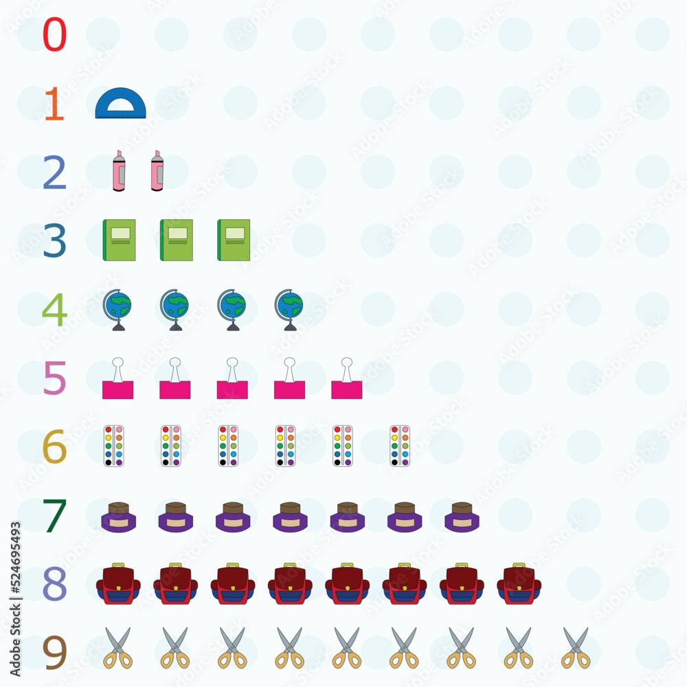 Numbers for children, from 1 to 10. Kids learning material. Card for ...