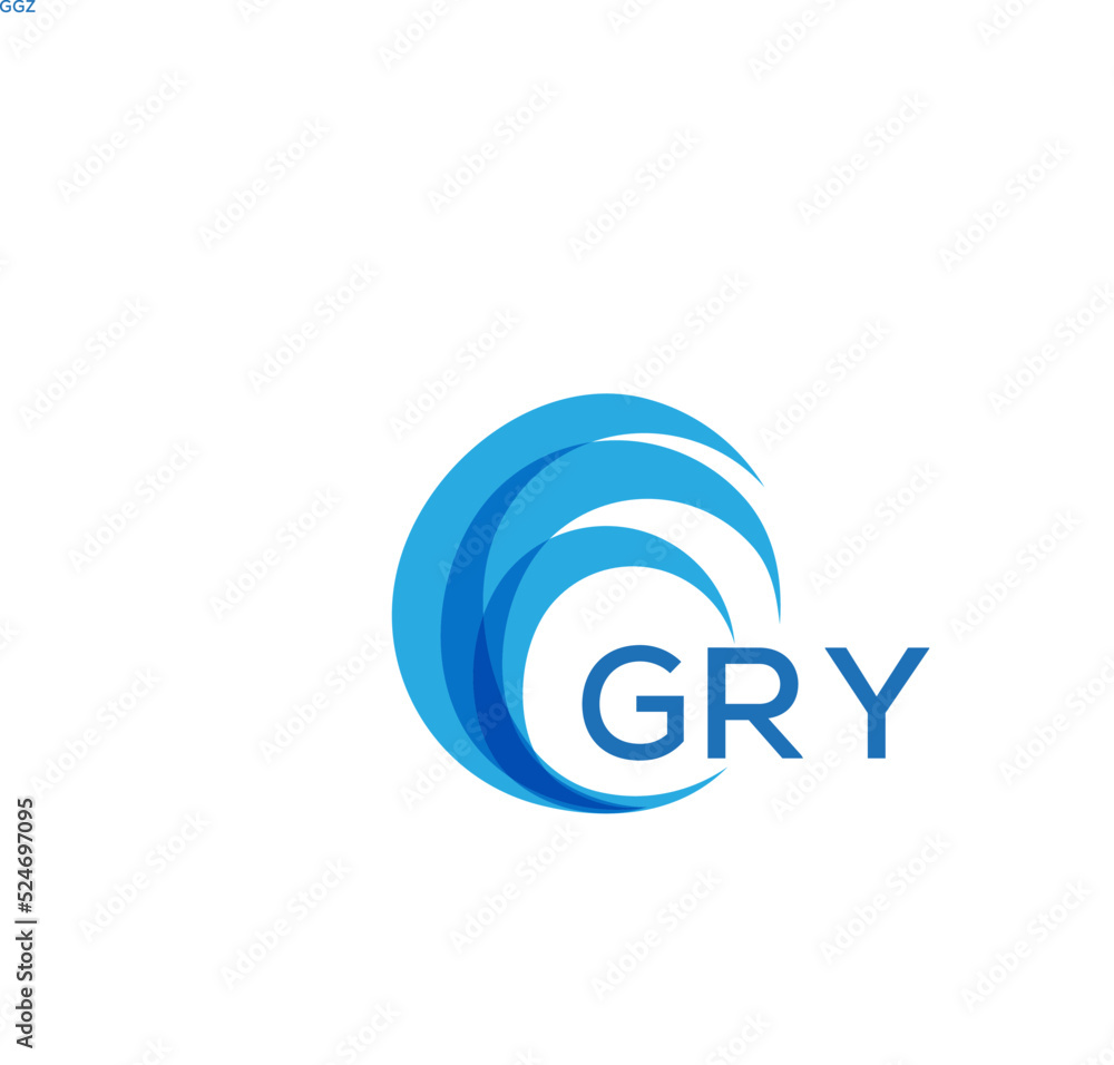 GRY letter logo. GRY blue image on white background. GRY Monogram logo ...