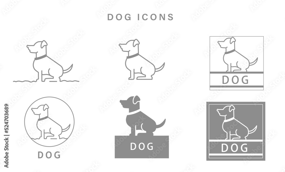 dog icon in vector, for pet brand logo, signboard, and product package ...