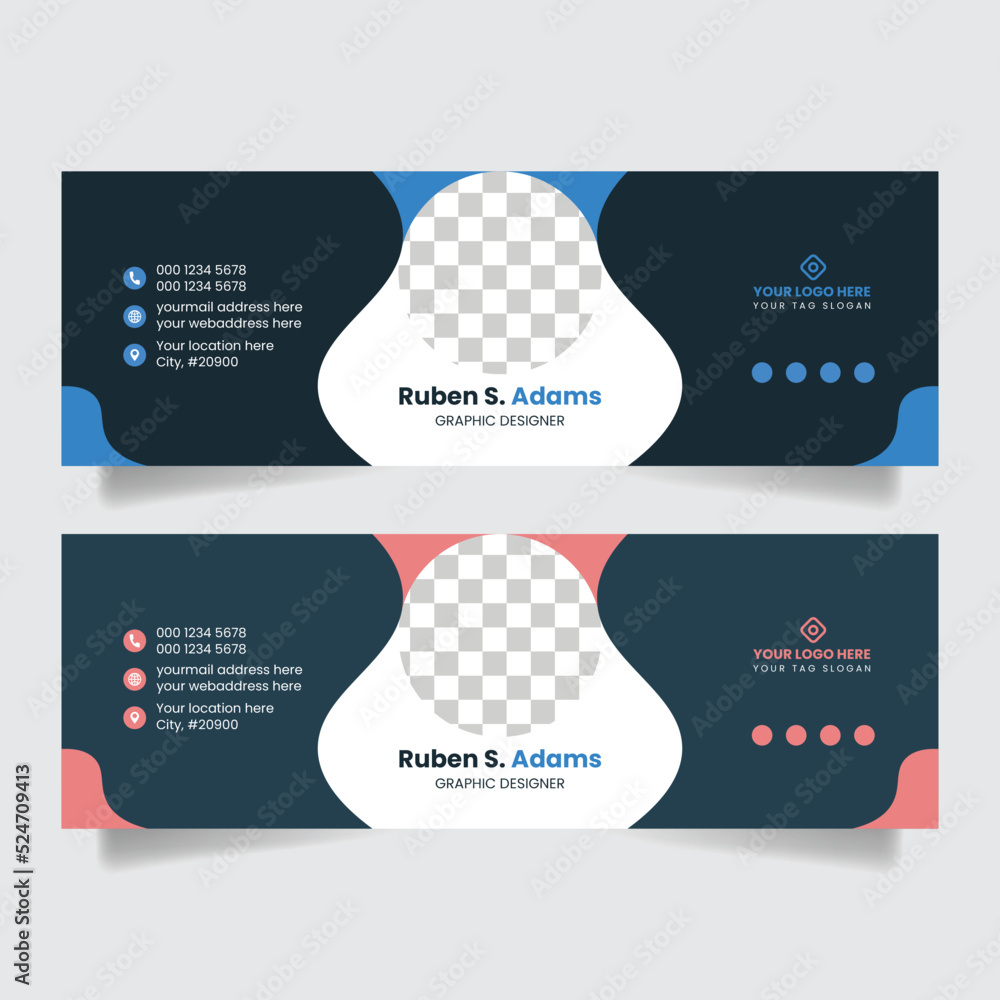 Corporate business email signature or personal facebook cover page ...