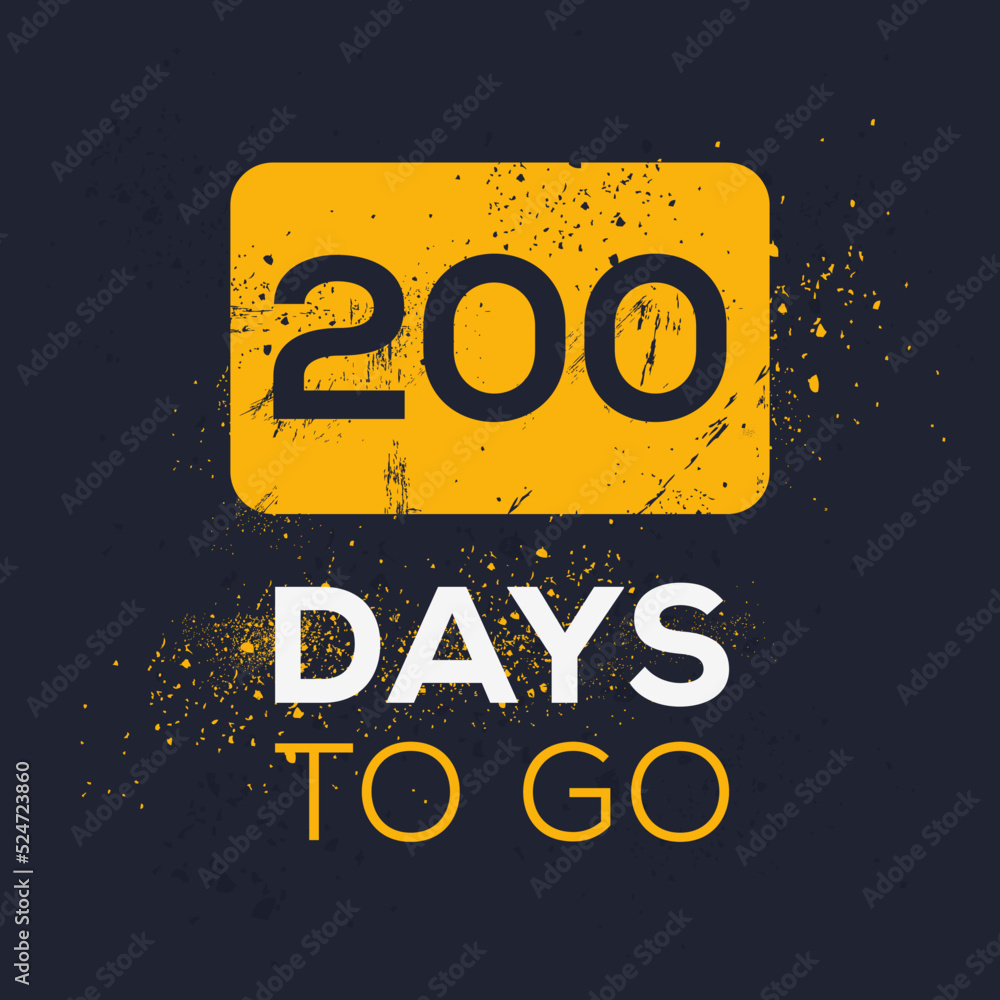200 Days Countdown left, vector illustration. Stock Vector | Adobe Stock