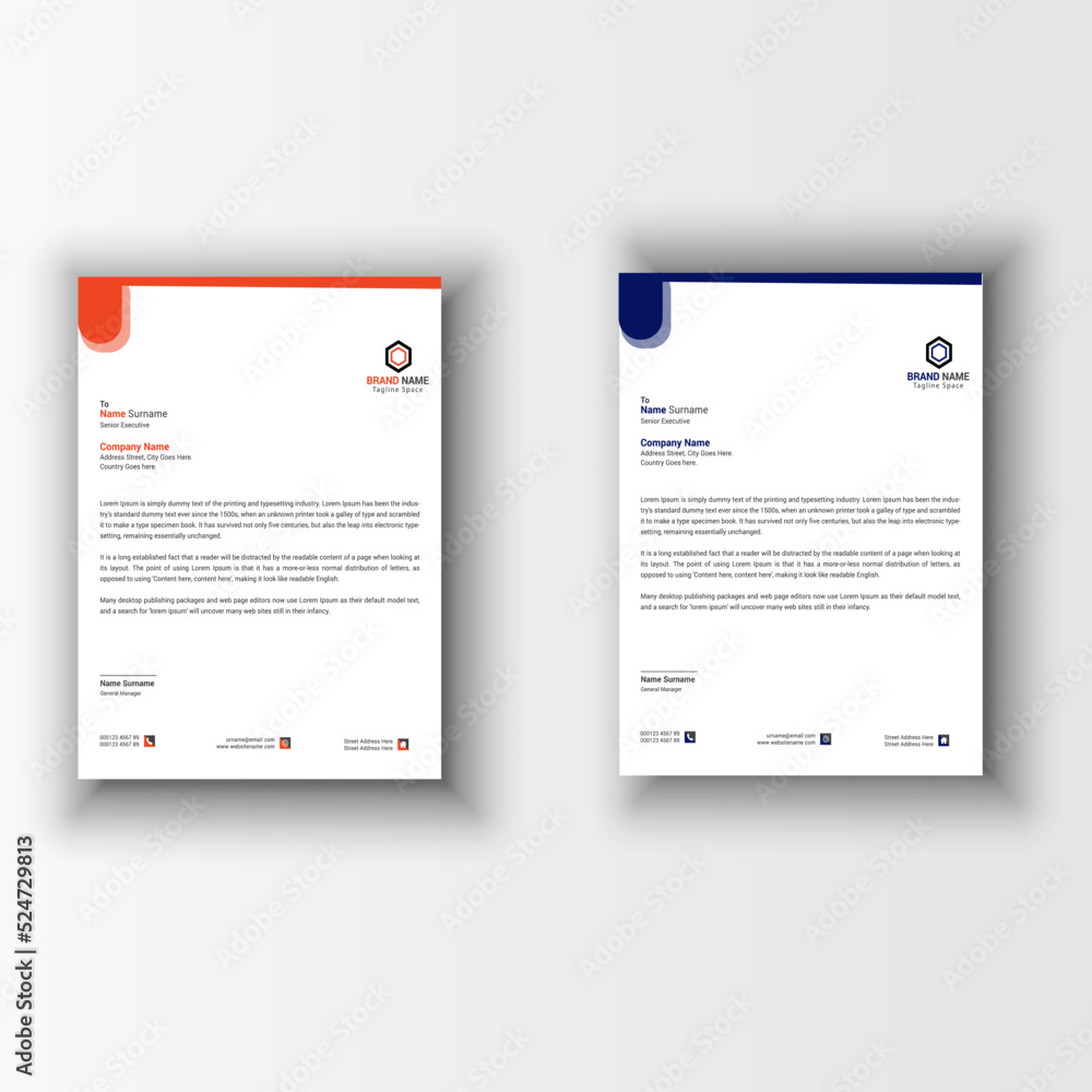 modern letterhead templete Design Stock Vector | Adobe Stock