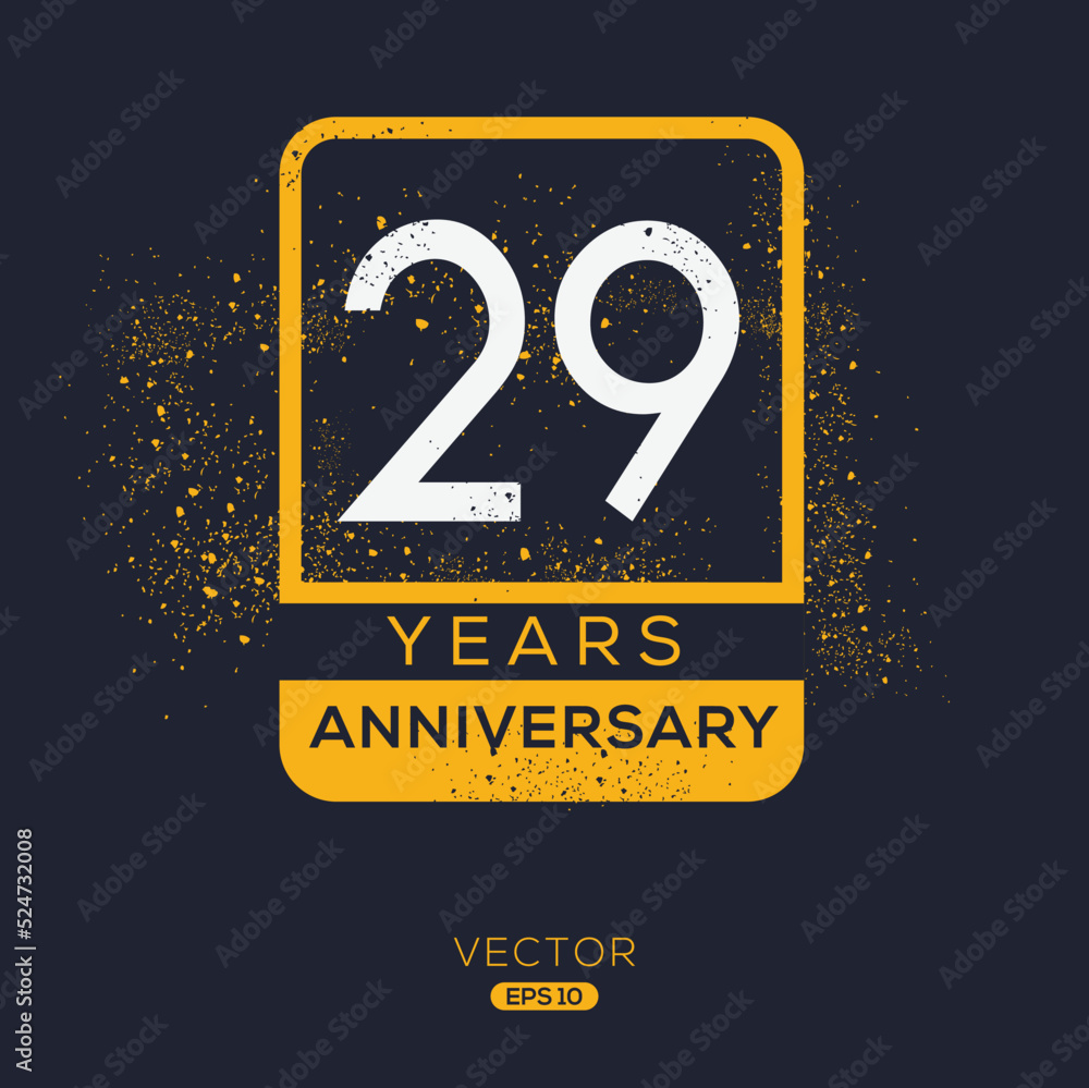 29 years anniversary celebration template, Vector illustration. Stock ...