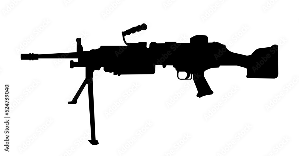 M242 manual machine gun. Automatic rifle - rifle outline - vector ...