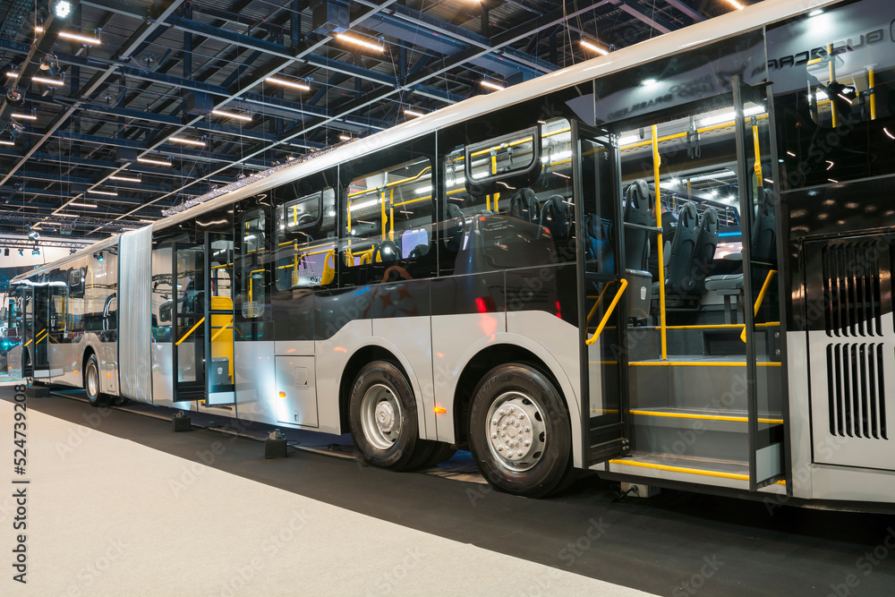 Vehicle Caio Millennium V super articulated bus on display at the LAT ...