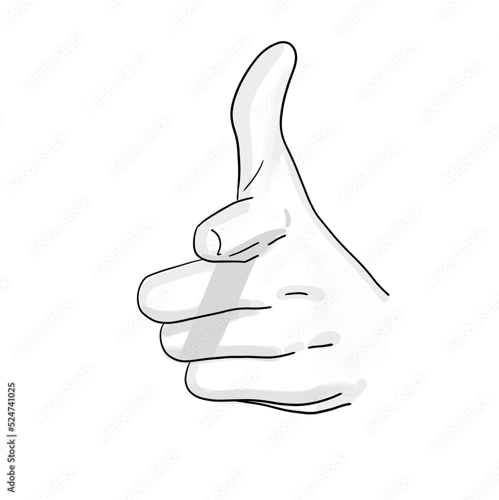 Hand that point on you. Outline hand drawn illustration in doodle ...